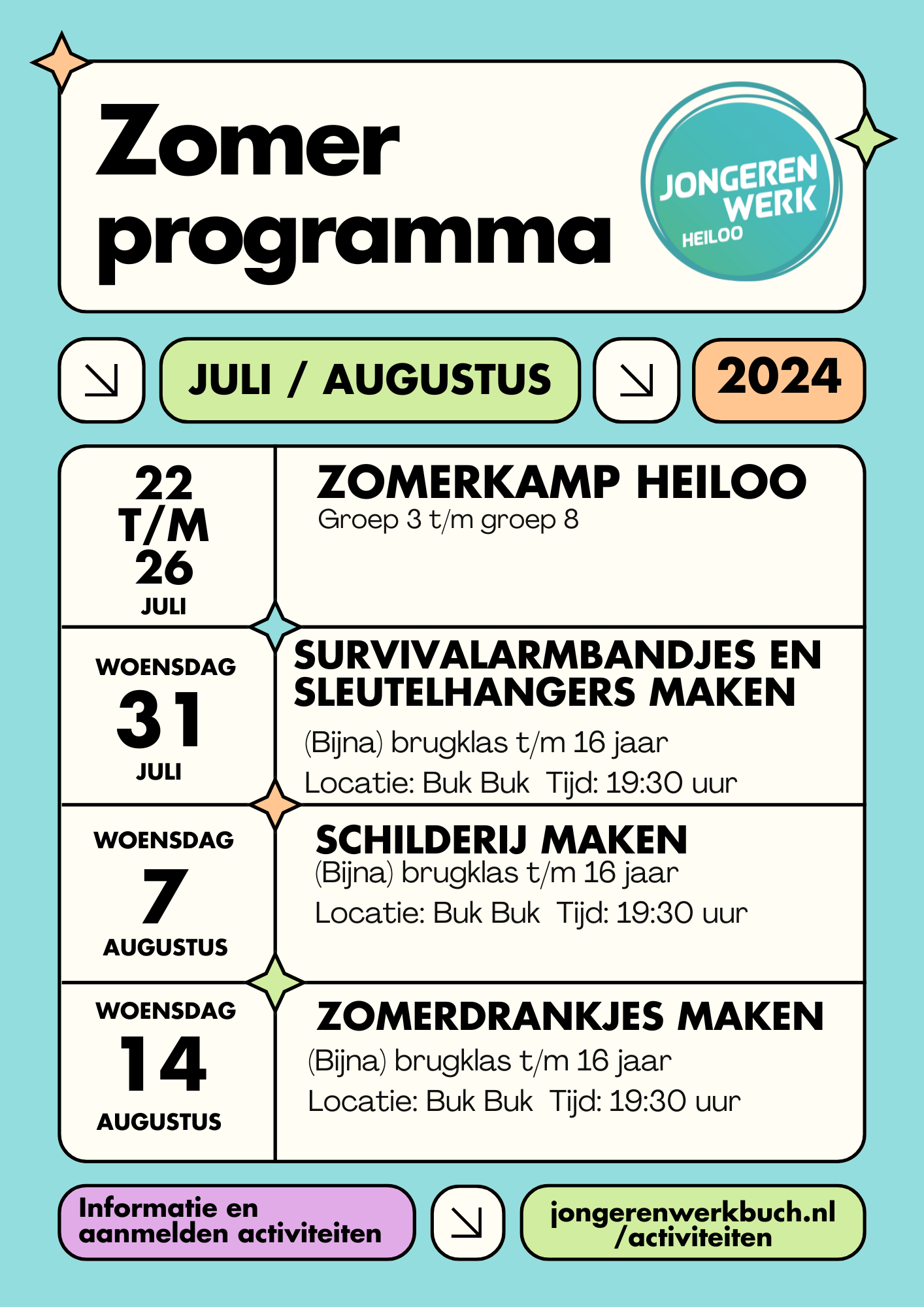 Zomerprogramma Bingo – Jongerenwerk